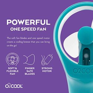 O2COOL 2 Pack Elite Battery Powered Handheld Water Misting Fans (Teal)