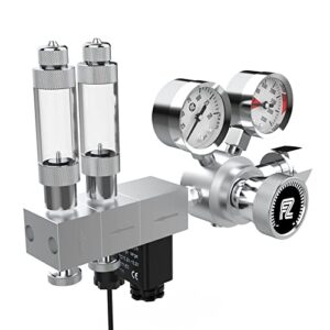 fzone pro series aquarium dual stage co2 regulator adjustable output pressure with dc solenoid and integrated high precision needle valve and bubble counter