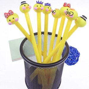 yellow duck creative expression gel ink pen cute kawaii black writing pens black ink gel pen party gift gel ink pens funny school stationery office supplies(8pcs)