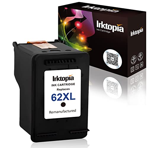 Inktopia Remanufactured Replacement for HP 62XL 62 XL (1 Black) Ink Cartridges High Yield for HP Envy 5540 5541 5542 5543 5544 5545 5547 5548 5549 5640 Officejet 200 250 258 Printer