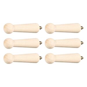 uxcell wall hooks screw-on solid wood hook coat hook shaker pegs decorative wall mount hook 19mmx80mm(dxl) no paint, 6pcs