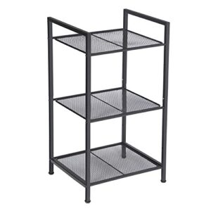 songmics 3-tier storage rack, bathroom shelf, extendable plant stand with adjustable shelf, for bathroom, living room, balcony, kitchen, black ubsc33bk