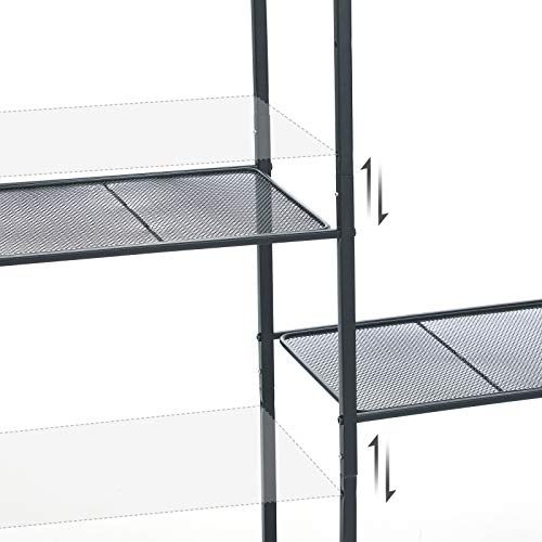 SONGMICS 3-Tier Storage Rack, Bathroom Shelf, Extendable Plant Stand with Adjustable Shelf, for Bathroom, Living Room, Balcony, Kitchen, Black UBSC33BK