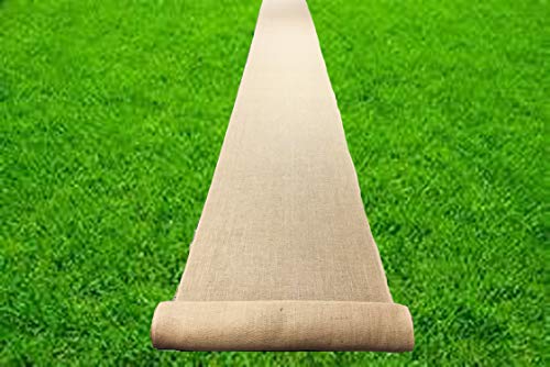 36-Inch Wide x 150 feet Long, Burlap Fabric Roll | 36" by 50 Yards | Non- Fraying| Wide and Tightly Woven | Outdoor Wedding Aisle Runners roll