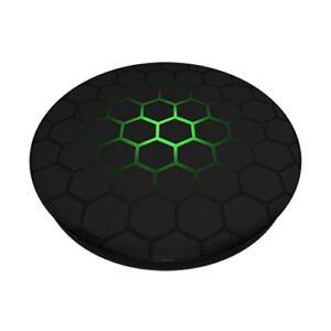 Cell Phone Button Pop Out Holder Plain Matte Black and Green PopSockets PopGrip: Swappable Grip for Phones & Tablets