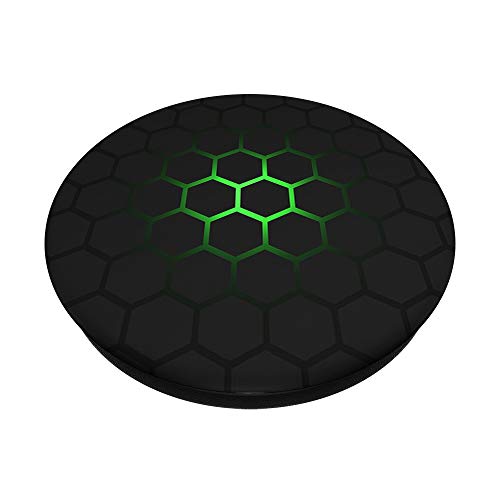 Cell Phone Button Pop Out Holder Plain Matte Black and Green PopSockets PopGrip: Swappable Grip for Phones & Tablets