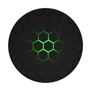 Cell Phone Button Pop Out Holder Plain Matte Black and Green PopSockets PopGrip: Swappable Grip for Phones & Tablets