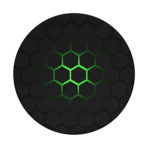 Cell Phone Button Pop Out Holder Plain Matte Black and Green PopSockets PopGrip: Swappable Grip for Phones & Tablets