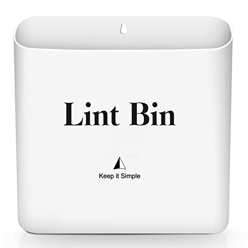 Magnetic Lint Bin for Laundry Room by Subekyu, Small Waste Bin or Laundry Storage Container for Hanging on Dryer/Washer/Wall, 0.85 Gallon, White