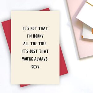 Sexy Card, Funny Anniversary Card, Birthday Card, Naughty Valentine's Day Card for Him or Her