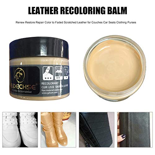 Evangelia.YM Leather Repair Cream Filler Compound Care Product - Leather Cracks Restoration Burns Holes Recoloring Balm - Couch Sofa Car Seat Leather Plastic Refurbish (Beige)