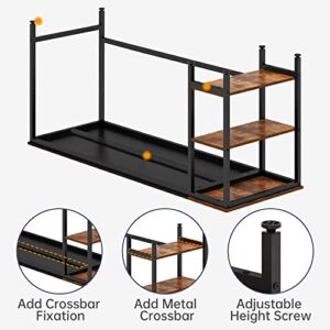 JOISCOPE Home Office Computer Desk,Study Writing Desk with Wooden Storage Shelf,2-Tier Industrial Morden Laptop Table with Splice Board,60 inches(Black Oak Finish)