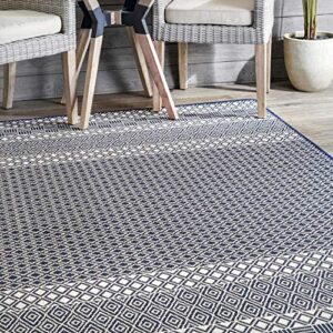 nuLOOM Frontier Striped Lattice Indoor/Outdoor Area Rug, 8' x 10', Blue