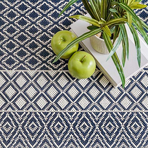 nuLOOM Frontier Striped Lattice Indoor/Outdoor Area Rug, 8' x 10', Blue