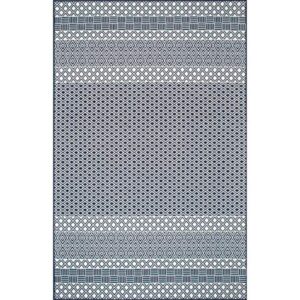 nuLOOM Frontier Striped Lattice Indoor/Outdoor Area Rug, 8' x 10', Blue