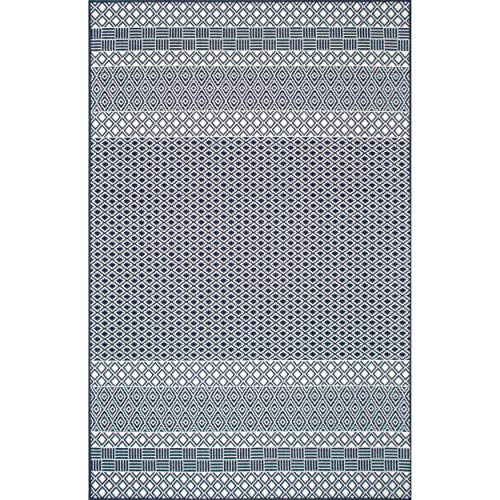 nuLOOM Frontier Striped Lattice Indoor/Outdoor Area Rug, 8' x 10', Blue