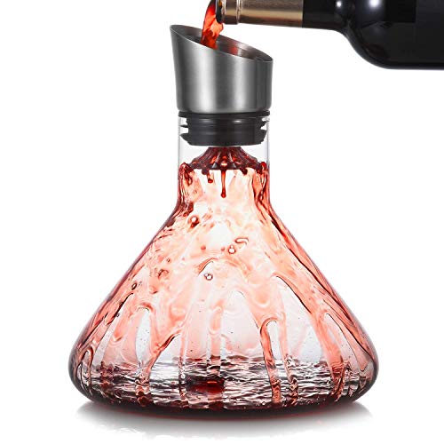 Cooko Wine Decanter, Built-in Bubbler Wine Pourer, Hand-blown Crystal Glass, Wine Decanter With Aerator, Wine Gift, Wine Accessories (1500ML)