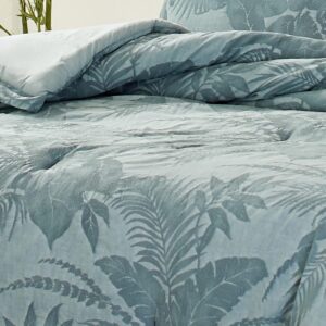 Tommy Bahama - California King Comforter Set, Cotton Bedding with Matching Shams & Bedskirt, All Season Home Decor (Abalone Blue, California King)