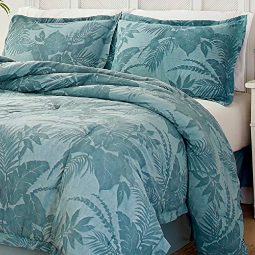 Tommy Bahama - California King Comforter Set, Cotton Bedding with Matching Shams & Bedskirt, All Season Home Decor (Abalone Blue, California King)