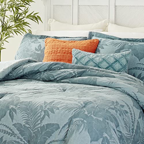 Tommy Bahama - California King Comforter Set, Cotton Bedding with Matching Shams & Bedskirt, All Season Home Decor (Abalone Blue, California King)