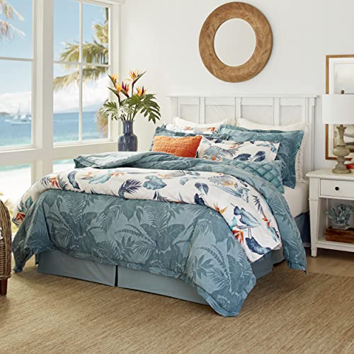 Tommy Bahama - California King Comforter Set, Cotton Bedding with Matching Shams & Bedskirt, All Season Home Decor (Abalone Blue, California King)