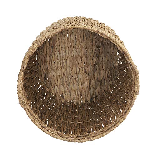 Household Essentials Tall Round Wicker Storage Basket | Brown, Water Hyacinth