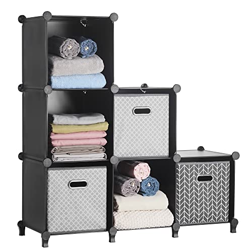 Puroma Closet Organizer 6 Cube Storage Organizer, Clothes with Mallet DIY Organizers and Storage, Portable Shelves Cabinet for Home, Office, Bedroom