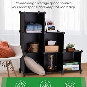 Puroma Closet Organizer 6 Cube Storage Organizer, Clothes with Mallet DIY Organizers and Storage, Portable Shelves Cabinet for Home, Office, Bedroom