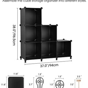 Puroma Closet Organizer 6 Cube Storage Organizer, Clothes with Mallet DIY Organizers and Storage, Portable Shelves Cabinet for Home, Office, Bedroom