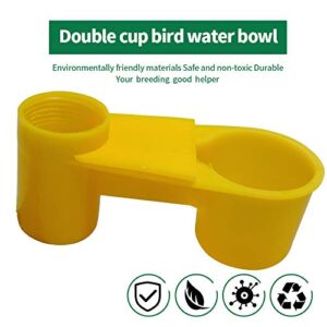 MUDUODUO Automatic Bird Drinker Cups 12pcs Pigeon Water Bottle Feeder for Cage(Yellow)