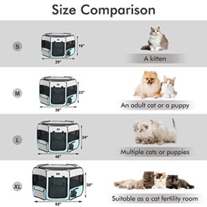 X-ZONE PET Portable Foldable Pet Dog Cat Playpen Crates Kennel/Premium 600D Oxford Cloth,Removable Zipper Top, Indoor and Outdoor Use