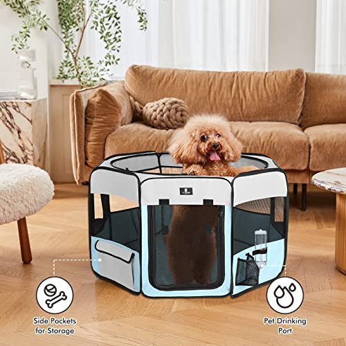 X-ZONE PET Portable Foldable Pet Dog Cat Playpen Crates Kennel/Premium 600D Oxford Cloth,Removable Zipper Top, Indoor and Outdoor Use