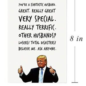 Trump Husband Card, Funny Anniversary Card Birthday Card for Hubby, You Are A Fantastic Husband