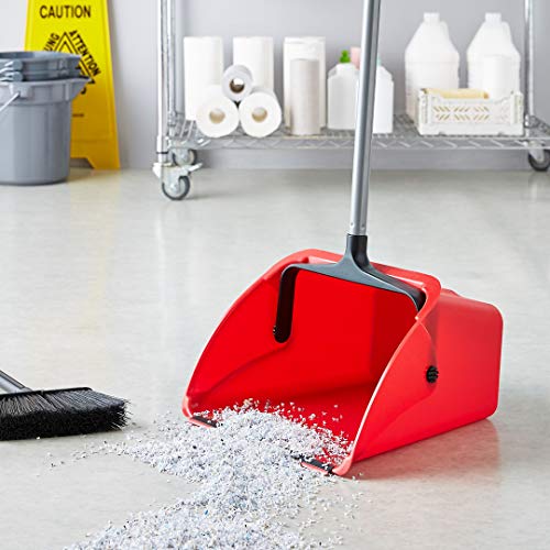 AmazonCommercial Jumbo Lobby Dustpan - 6-Pack, Red