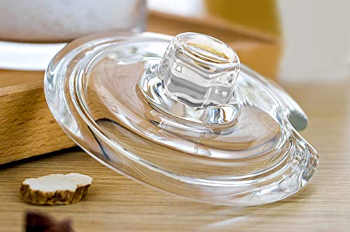 123Arts Glass Sugar Bowl Spice Jar with Lid and Stainless Steel Spoon Spoon