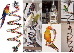 yuecoofei parrot rope perch cotton rope bird perch with bell climbing stand bar bird bungee toy parrot chew toys,pet toys,bird perch, rope bungee bird toy