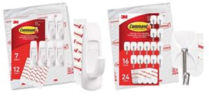 command wall hooks bundle - command small wire toggle hooks 16 hooks with large utility hooks 7 hooks, command strips included