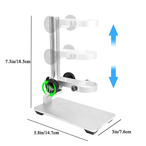 Aluminum Alloy Microscope Stand Holder for USB Digital Microscope, Cainda Stable Metal Stand Bracket with Portable Carrying Case, Support Adjusted Up and Down Easy to Focus