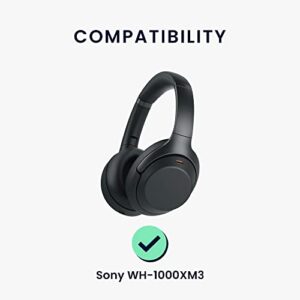 kwmobile Replacement Ear Pads Compatible with Sony WH-1000XM3 - Earpads Set for Headphones - Black