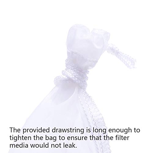 ALEGI Media Filter Bag Aquarium Extra Fine,Reusable 180 Micron Drawstring Mesh Filter Bags for Very Fine Resins Filter (7.5"*3.6" (3 Pack))