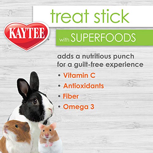 Kaytee 6 Pack of Small Pet Superfood Treat Sticks.17 Ounces Each, with Spinach and Kale