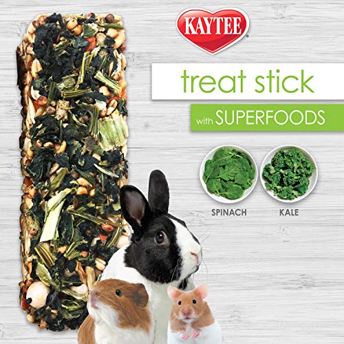 Kaytee 6 Pack of Small Pet Superfood Treat Sticks.17 Ounces Each, with Spinach and Kale