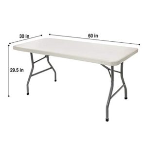 OEF Furnishings 5 Foot Heavy Duty Folding Table, 30" x 60", Light Grey