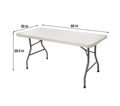 OEF Furnishings 5 Foot Heavy Duty Folding Table, 30" x 60", Light Grey