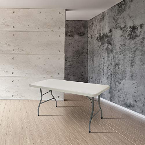 OEF Furnishings 5 Foot Heavy Duty Folding Table, 30" x 60", Light Grey