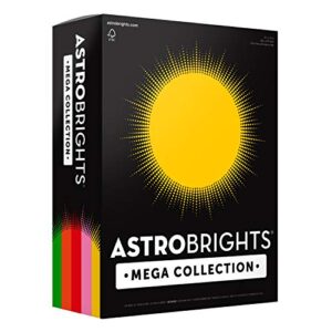 astrobrights mega collection, colored cardstock, retro" 5-color assortment, 320 sheets, 65 lb/176 gsm, 8.5" x 11" (91688)