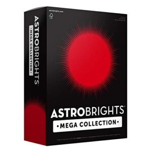 astrobrights mega collection, colored cardstock, ultra red, 320 sheets, 65 lb/176 gsm, 8.5" x 11" - more sheets! (91682)