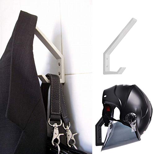 Fonture 6PCS Helmet Holders Plastic Hanging Hooks Wall Mounted Hangers Hat Glove Bag Shoe Clothes Rack (Black-6PC)