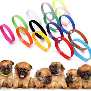 JOERSH 20Pcs Puppy Collars for Litter, 20 Colors Puppy Whelping Collars, Double-Sided Soft Adjustable ID Bands for Newborn Puppy Kitten Collars