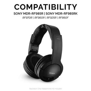 Upgraded Earpads for Sony MDR-RF985R RF985R 960R RF925R RF860F, Real Memory Foam & Faux Leather, Better Sound Isolation & Comfort Than Stock Ear Pads by Brainwavz, Black